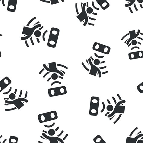 motion sensor icon seamless pattern background sensor waves with man