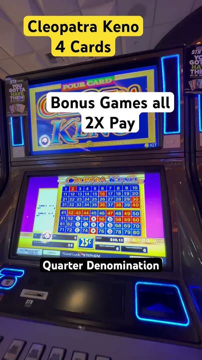 Cleopatra Keno 4 Card Bonus Youtube