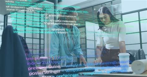 Animation Of Computer Language Over Diverse Female Architects