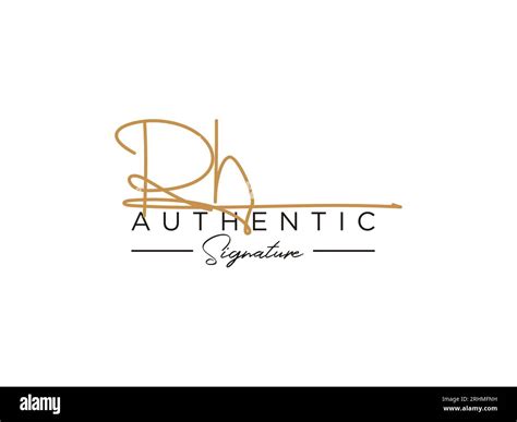 Rh Signature Logo Template Vector Stock Vector Image And Art Alamy