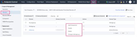 adding domains manageengine endpoint central