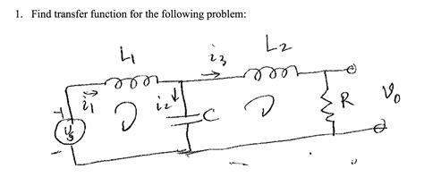 solved find transfer function for the following problem