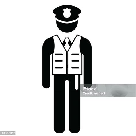 경찰관과 강철 조끼 아이콘입니다 사람과 직업 픽토그램 플랫 디자인 벡터 경찰관에 대한 스톡 벡터 아트 및 기타 이미지 경찰관 상징 강사 Istock