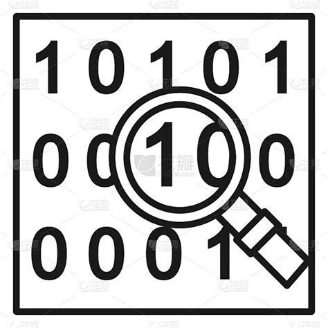 行艺术黑白搜索在二进制代码。素材 花瓣网