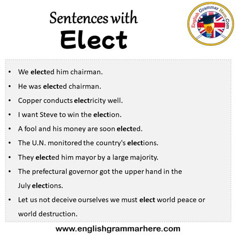 Sentences With Elect Elect In A Sentence In English Sentences For Elect English Grammar Here