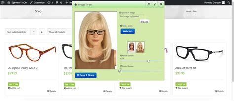Eyewear Virtual Try On Popup Woocommerce Wordpress By Go Web Codecanyon