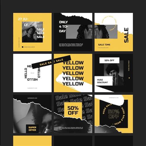 크리에이티브 세일즈 인스 타 그램 그리드 무료 벡터 Instagram 피드 Instagram 템플릿 인스타그램