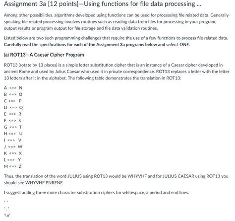 Solved Assignment 3a 12 Points Using Functions For File
