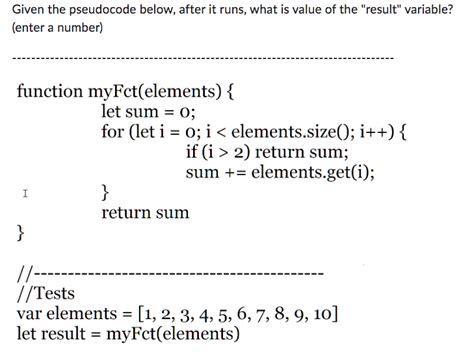 Solved Given The Pseudocode Below After It Runs Result
