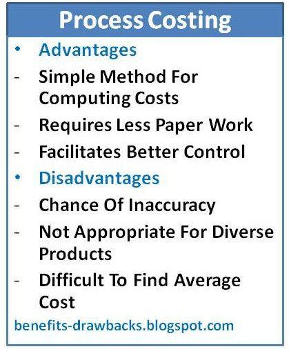 Advantages And Disadvantages Of Process Costing Benefits Drawbacks