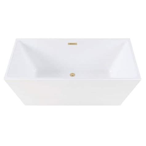 Kingston Brass Aqua Eden 55 In X 274 In Acrylic Flatbottom Soaking