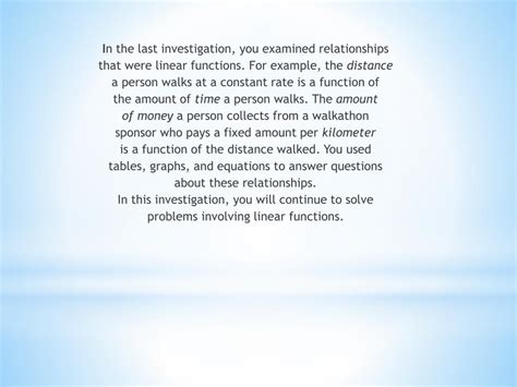 PPT Exploring Linear Functions With Graphs And Tables PowerPoint Presentation ID 4389317