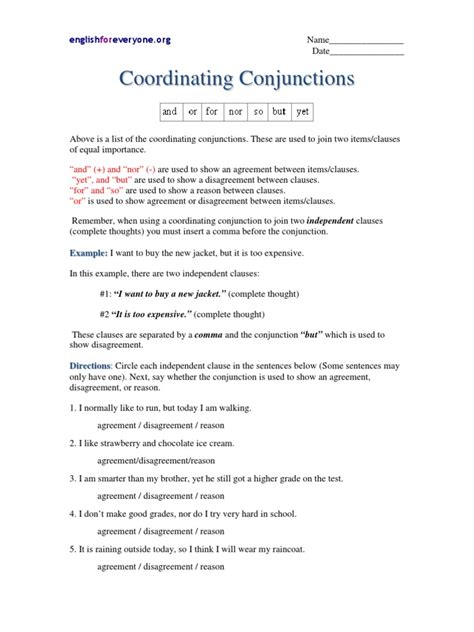 Coordinating Conjunctions Comma Style Fiction Coordinating Conjunctions Comma Style Fiction