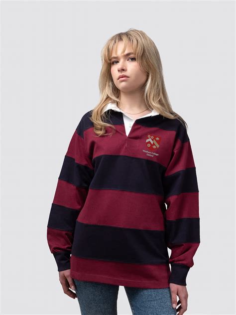 Wadham College Oxford Unisex Striped Rugby Shirt Redbird Apparel