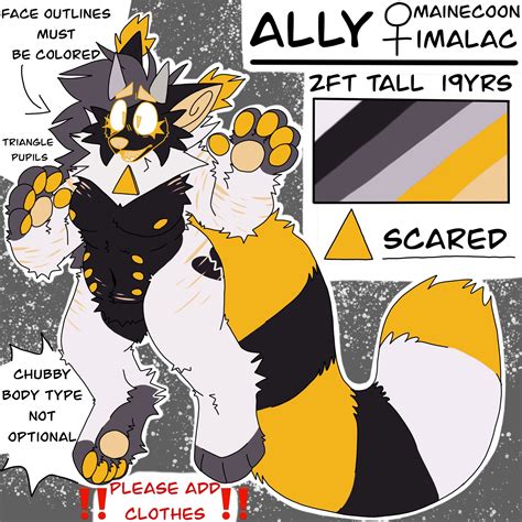 Ally Ref Sheet Scared Furry Art Furry Drawing Art Reference