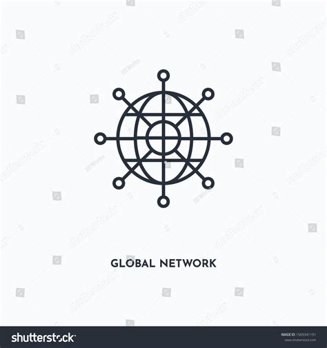 Global Network Outline Icon Simple Linear Stock Vector Royalty Free 1569341191 Shutterstock