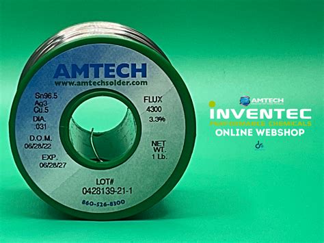 Amtech Lf 4300 Sn96 5 Ag3 0 Cu0 5 Core Wire 3 3 Flux Inventecperformancechemicals