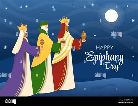 Happy Epiphany Day Template Hand Drawn Cartoon Flat Illustration