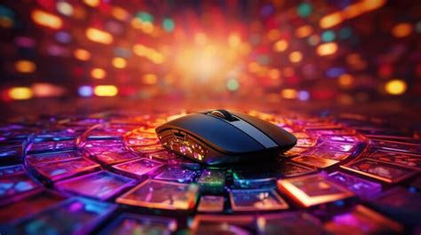 Premium Photo A Mouse Placed On A Colored Square