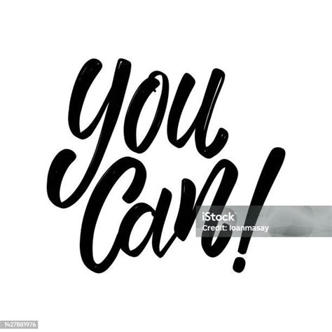당신은 할 수 있어요 흰색 배경에 글자 문구 포스터 인사말 카드 배너를위한 디자인 요소 벡터 일러스트 레이 션 개념에 대한 스톡