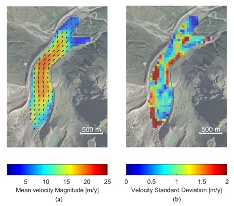 A Mean Surface Velocity Field Of The Belvedere Glacier For The Period Download Scientific