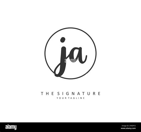 J A JA Initial Letter Handwriting And Signature Logo A Concept