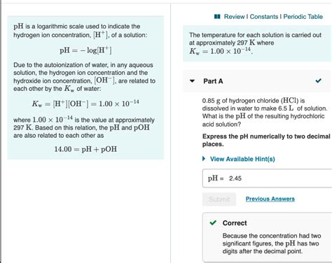 Solved Review Constants 1 Periodic Table PH Is A Chegg Com