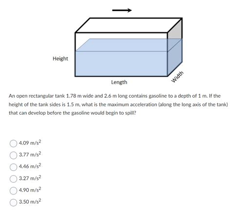 solved an ﻿open rectangular tank 1 78 m ﻿wide and 2 6 m