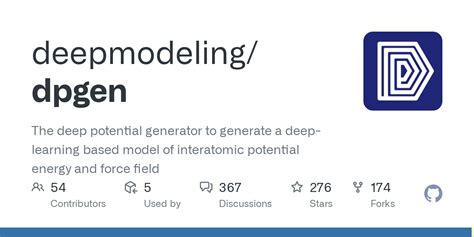 Github Deepmodeling Dpgen The Deep Potential Generator To Generate A Deep Learning Based
