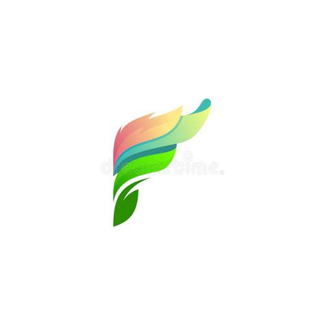 Abstract F Logo Colorful Letter F Design 3d Colorful Stock Vector