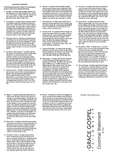 Ggf Doctrinal Statement 2017 Pdf Grace In Christianity Eucharist