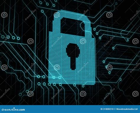 Blue Digital Padlock Stock Illustration Illustration Of Generated
