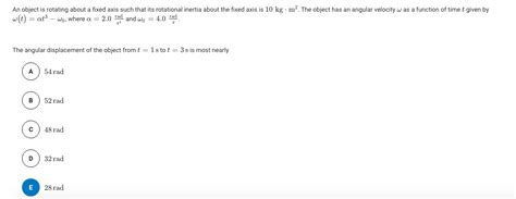 Solved An Object Is Rotating About A Fixed Axis Such That Chegg Com
