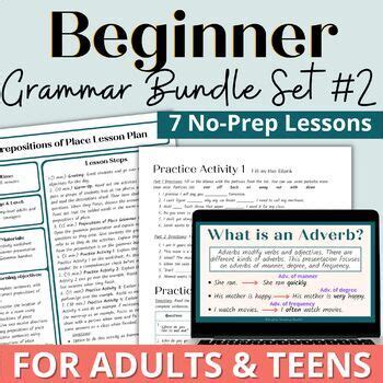 Beginner Adult Esl English Grammar Lesson Worksheet And Activity Bundle