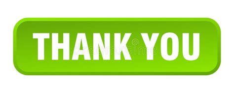 Thank You Button Thank You Square 3d Push Button Stock Vector