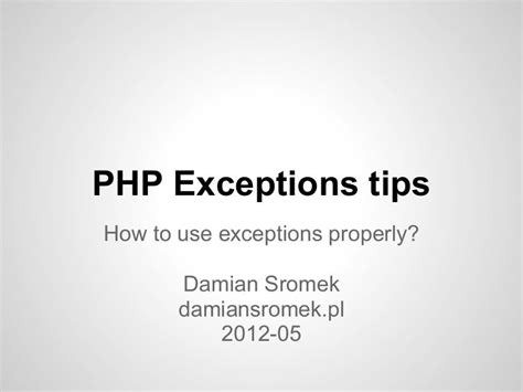Php Exceptions