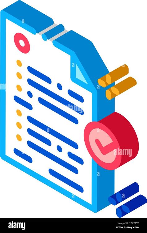 Document Confirmation Isometric Icon Vector Illustration Stock Vector Image And Art Alamy