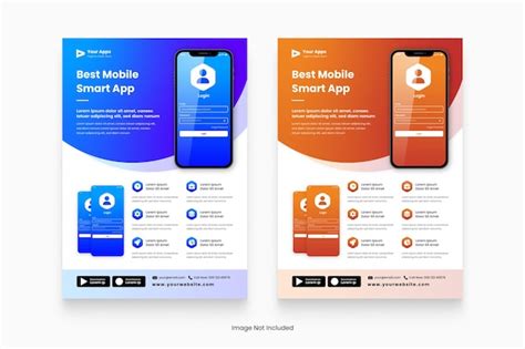 Premium Vector Vector Mobile App Flyer Template Design