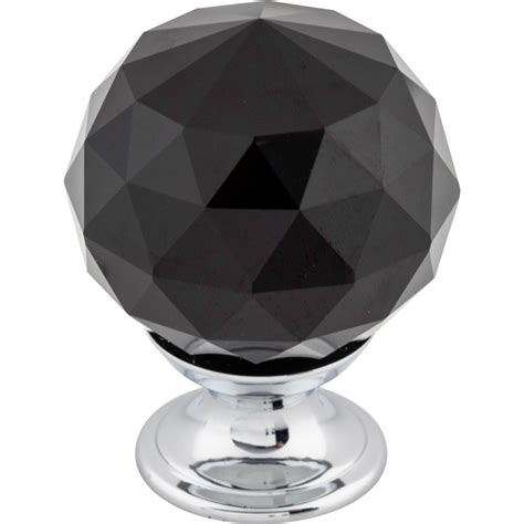 Top Knobs Usa Inc Crystal Black Crystal Knob 1 38 Dia Polished Chrome Base Top Knobs Tk116pc