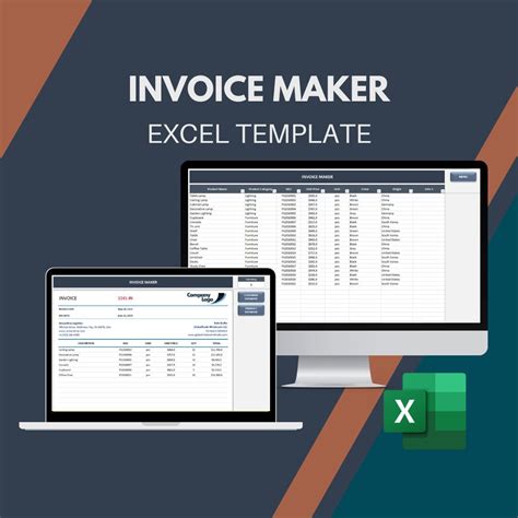 invoice maker template excel template invoice generator etsy