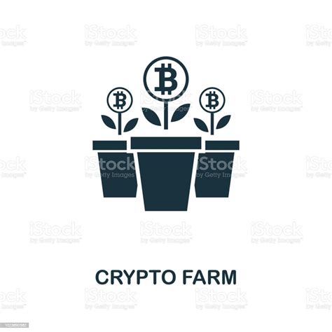 Crypto Farm Icon Monochrome Style Design From Crypto Currency Icon Collection Ui Pixel Perfect