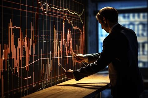 Premium Ai Image A Man In A Suit Pointing At A Graph On A Screen