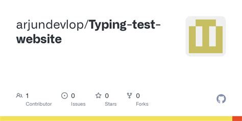 GitHub Arjundevlop Typing Test Website