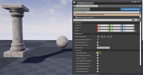 Geometry Collection Debug Draw Unreal Engine 427 Documentation