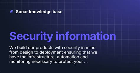 Security Information Sonar Knowledge Base