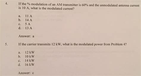 Solved If The Modulation Of An AM Transmitter Is And The Chegg