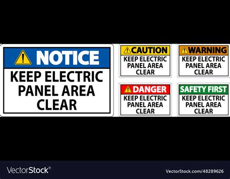 Caution Sign Keep Electric Panel Area Clear Vector Image