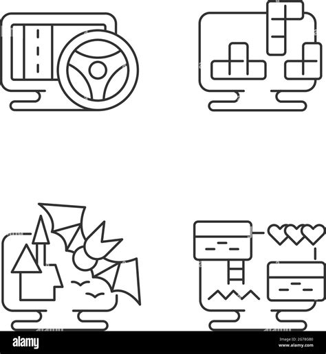 Life Simulator Games Types Linear Icons Set Stock Vector Image And Art Alamy