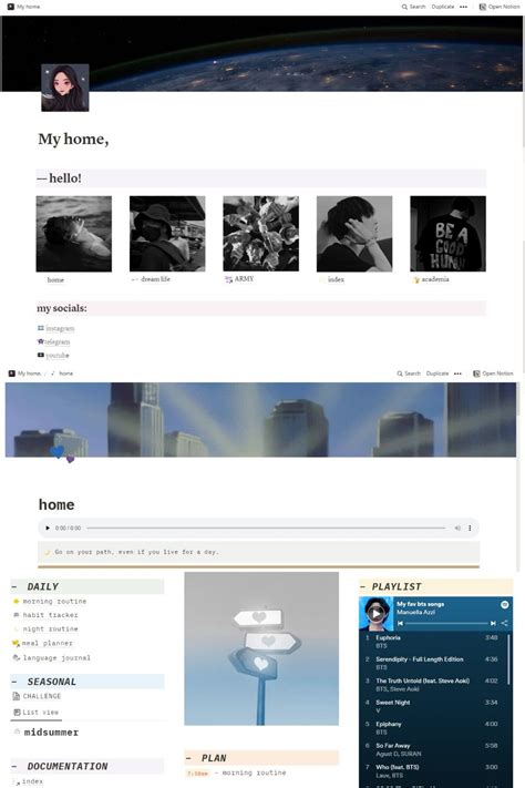 Free Bts Themed Notion Template Templates Simple Planner Notions