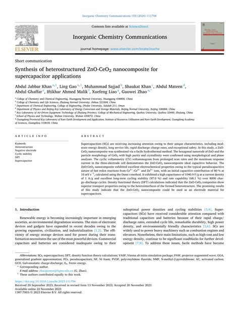 Pdf Synthesis Of Heterostructured Zno Ceo2 Nanocomposite For